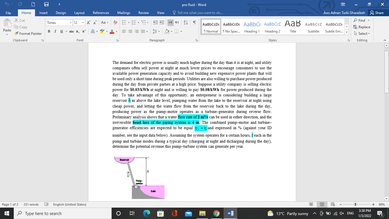 Solved pro fluid - Word X File Home Insert Design Layout | Chegg.com