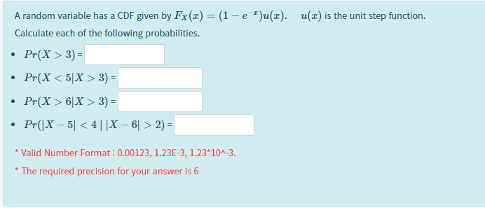 Solved A random variable has a CDF given by | Chegg.com