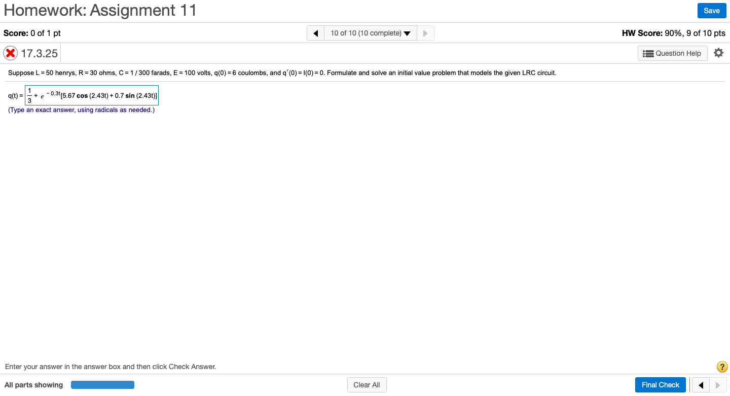 Solved Homework Assignment 11 Save Score 0 Of 1 Pt Hw