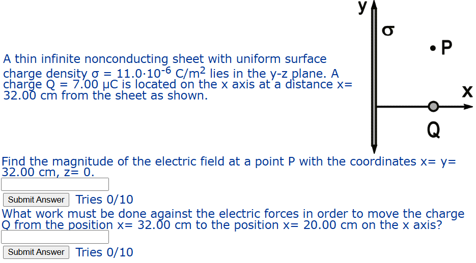Solved A thin infinite nonconducting sheet with uniform | Chegg.com