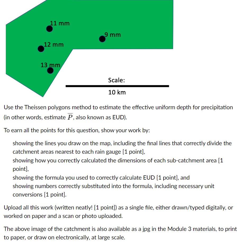 Solved Use the Theissen polygons method to estimate the | Chegg.com