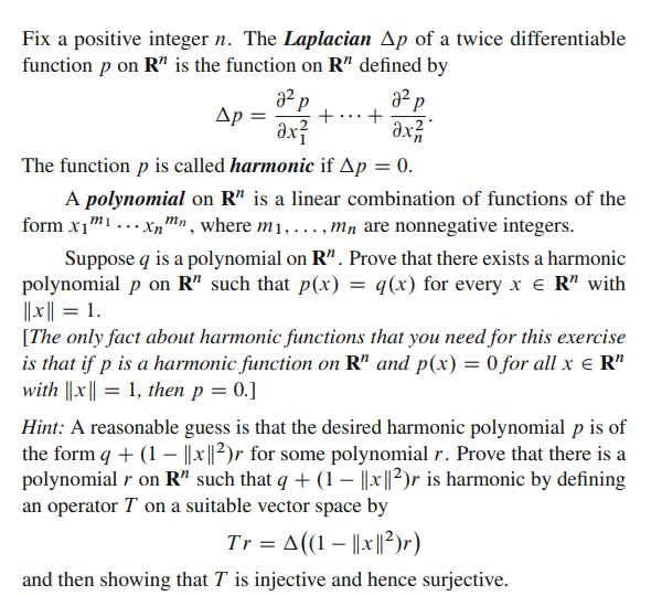 Fix a positive integer n. The Laplacian Δp of a twice | Chegg.com