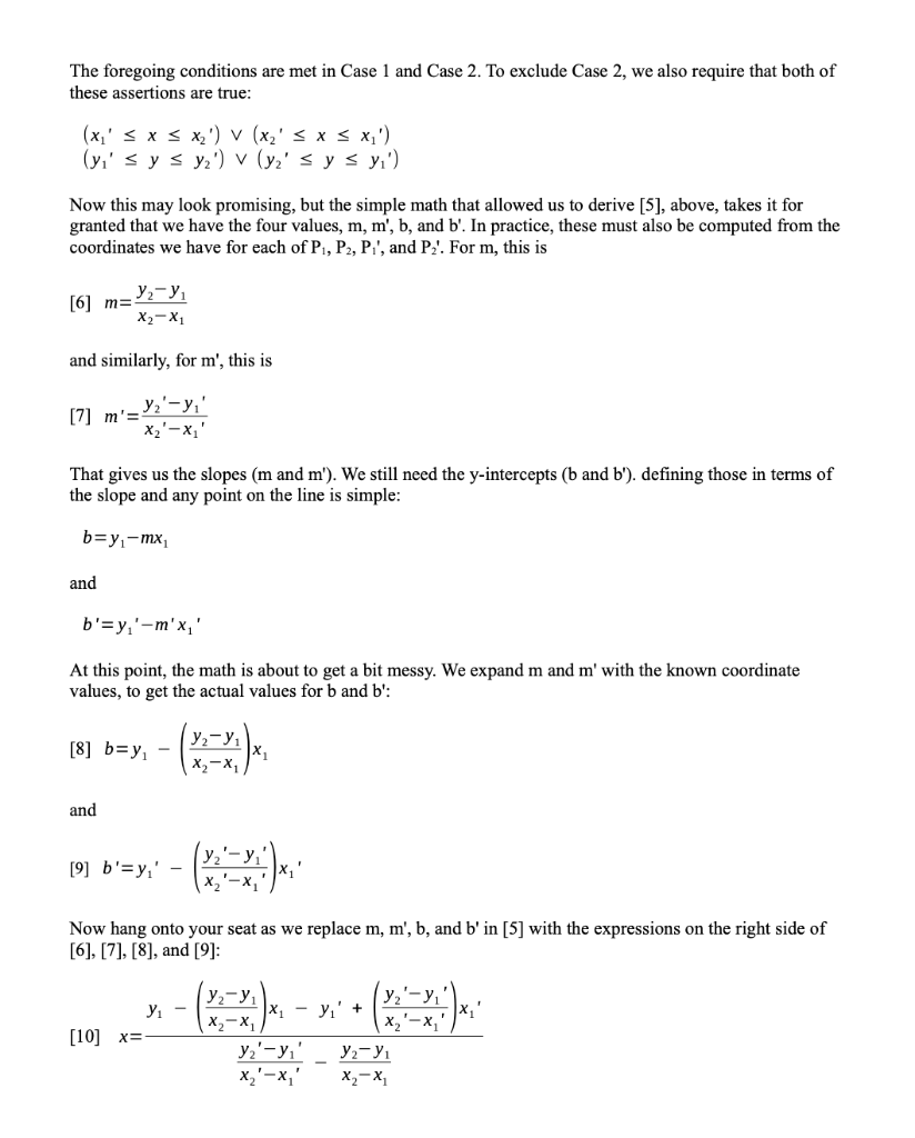 Solved Intersections of Two-Dimensional Line Segments | Chegg.com