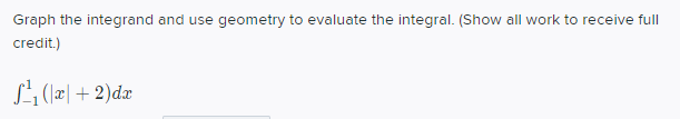 Solved Graph the integrand and use geometry to evaluate the | Chegg.com