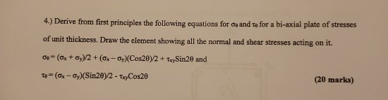 Solved 4.) Derive from first principles the following | Chegg.com