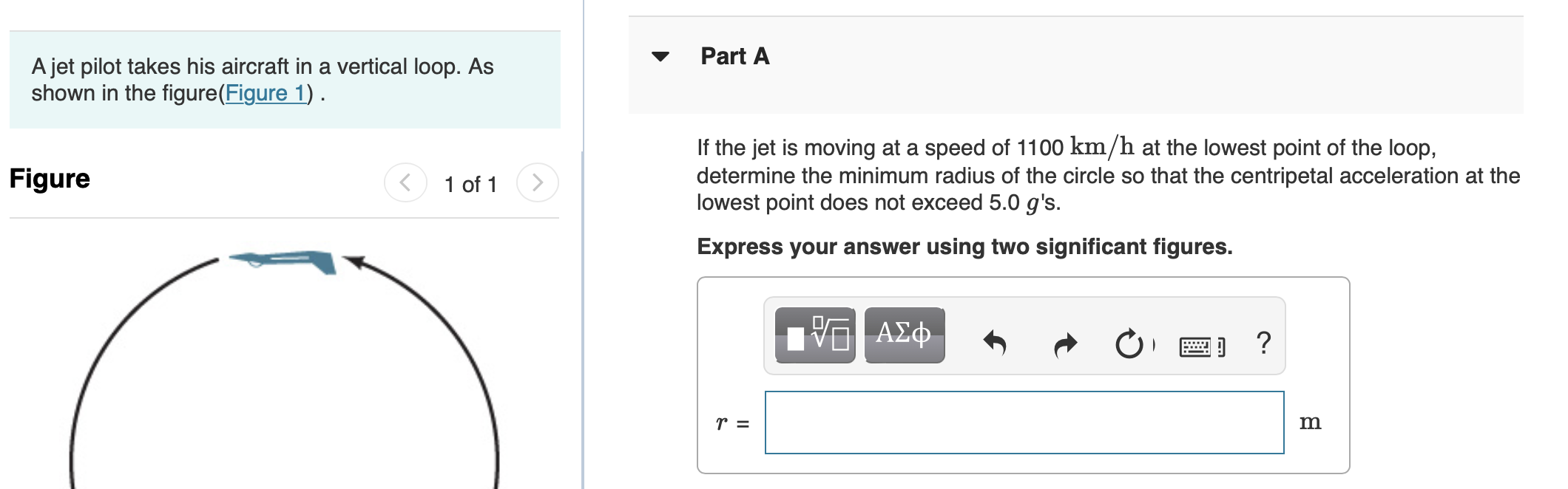 Solved A jet pilot takes his aircraft in a vertical loop. As | Chegg.com