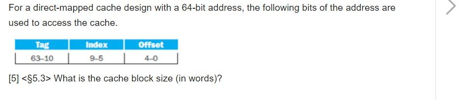 Solved For a direct-mapped cache design with a 64-bit | Chegg.com