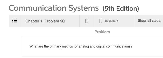 Solved Communication Systems 5th Edition Chapter 1