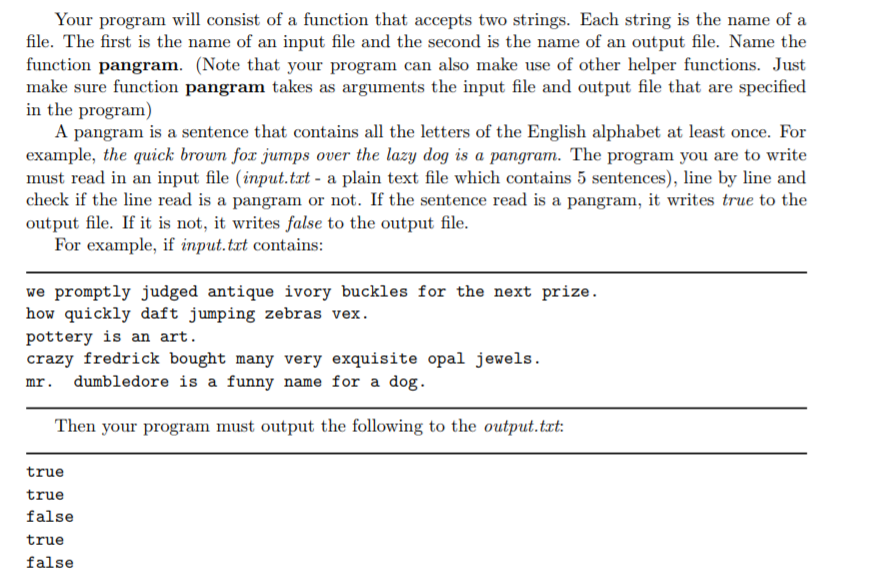 Solved Your program will consist of a function that accepts | Chegg.com