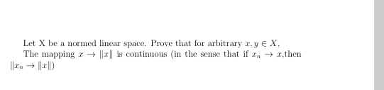Solved Let X be a normed linear space. Prove that for | Chegg.com