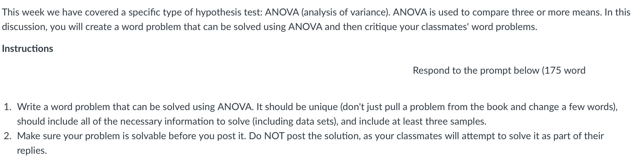 Solved This week we have covered a specific type of | Chegg.com