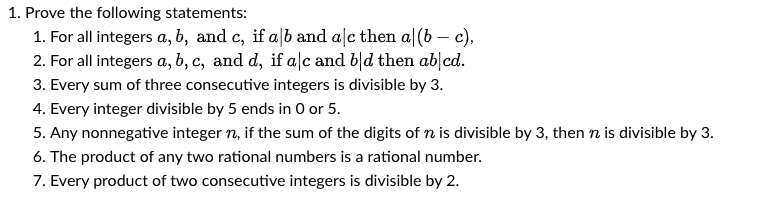Solved Prove the following statements: For all integers a,b, | Chegg.com