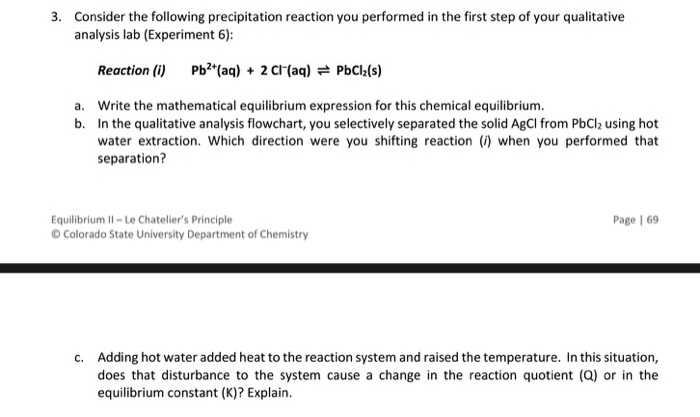 Solved Consider the following precipitation reaction you | Chegg.com