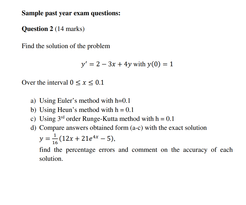 Solved Sample past year exam questions: Question 2 (14 | Chegg.com