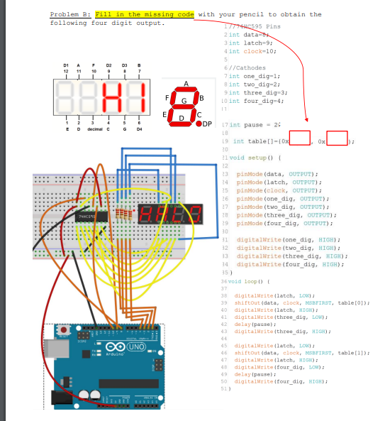 Solved Problem B: Fill in the missing code with your peneil | Chegg.com