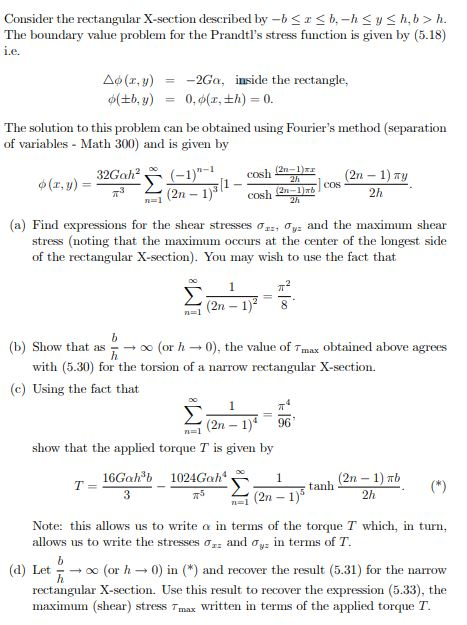 Consider the rectangular X-section described by - h. | Chegg.com