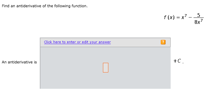 Solved Find An Antiderivative Of The Following Function F