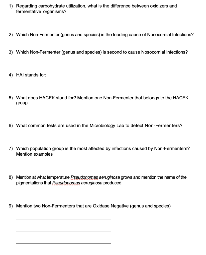 Solved 1) Regarding carbohydrate utilization, what is the | Chegg.com