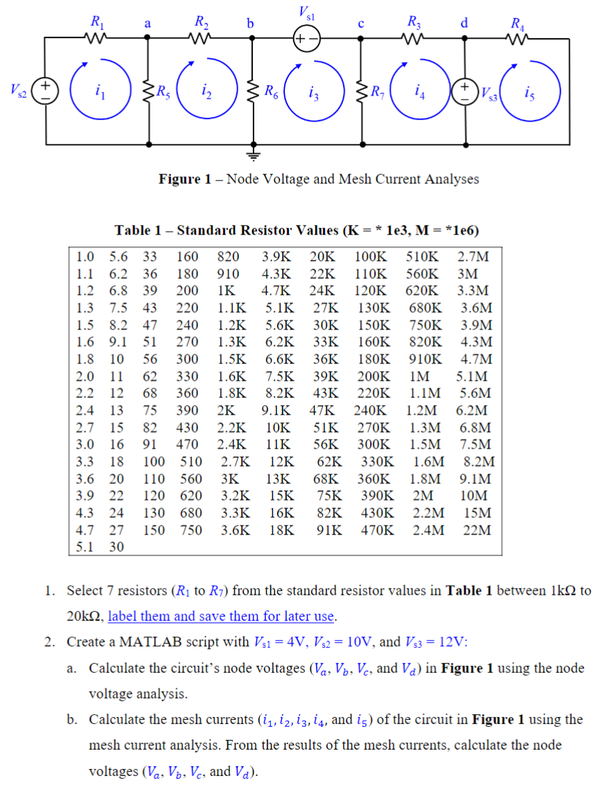 Solved Figure 1 - Node Voltage and Mesh Current Analyses 1. | Chegg.com