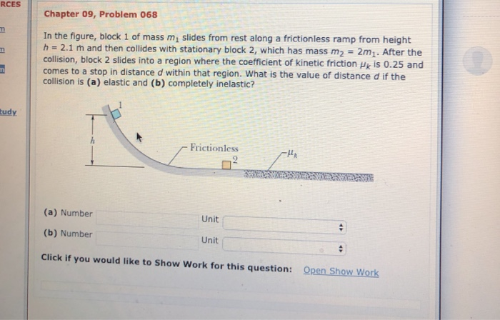 Solved RCES Chapter 09, Problem 068 In the figure, block 1 | Chegg.com