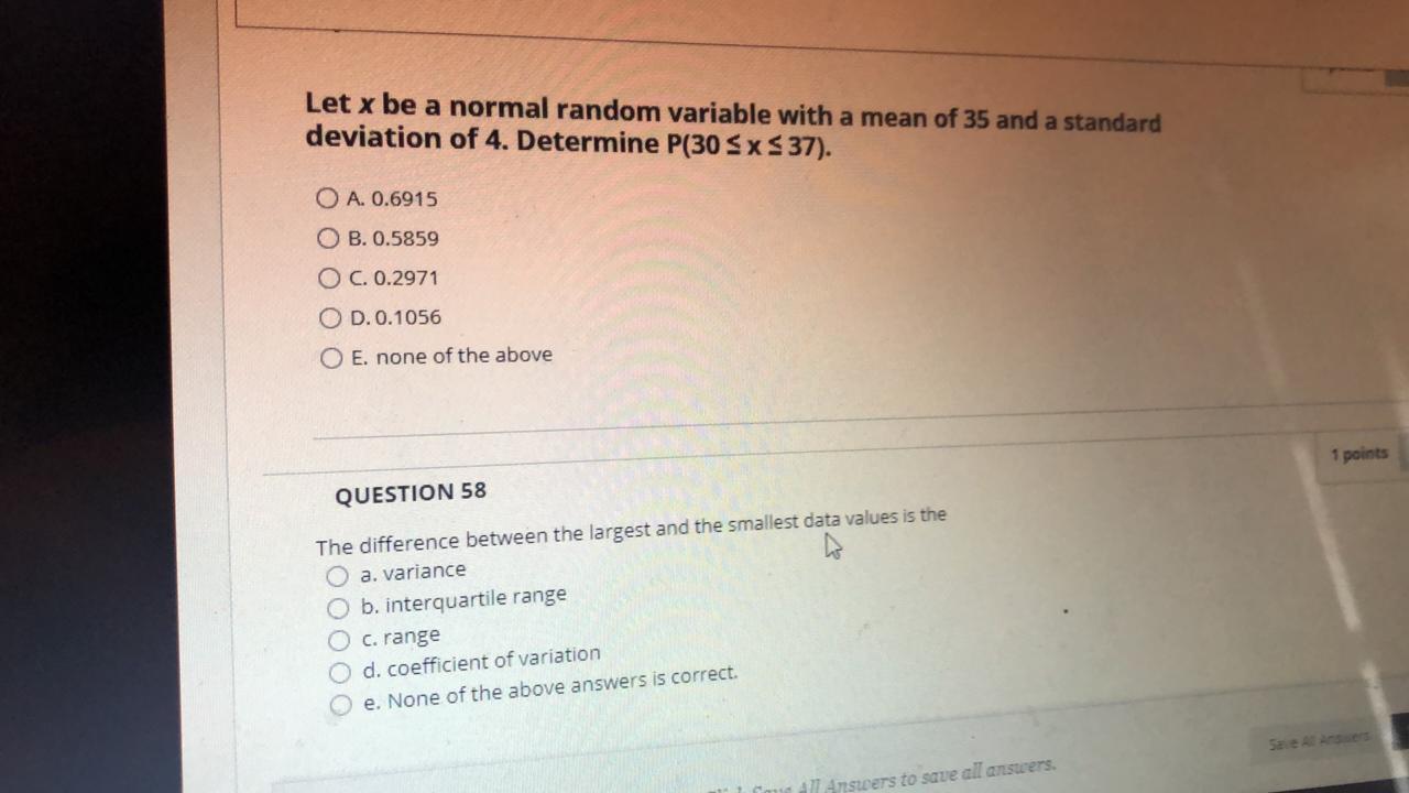 Solved QUESTION 59 Exhibit 3-2. A researcher has collected | Chegg.com