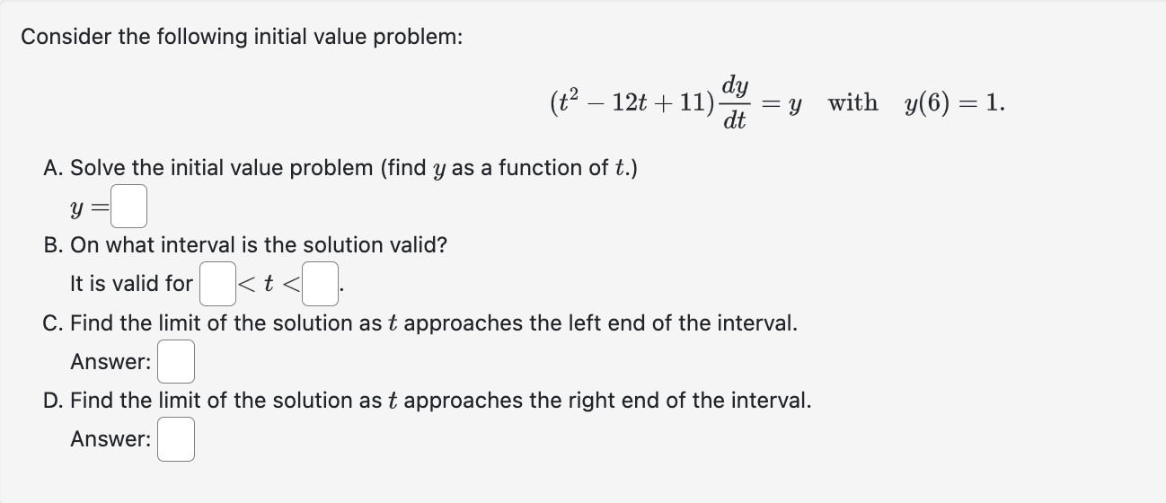 Solved Consider the following initial value problem: | Chegg.com