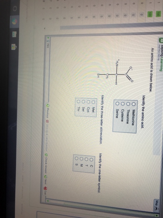 Solved an amino acid is drawn below | Chegg.com