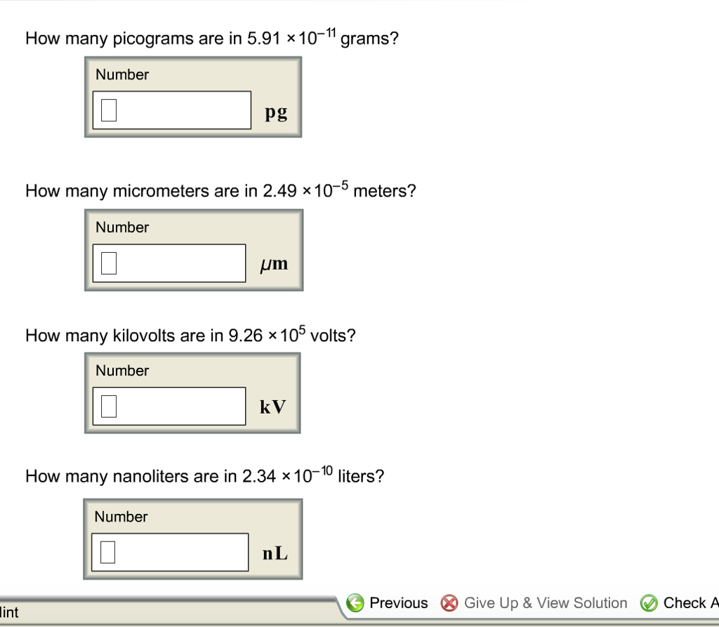Solved How many picograms are in 5.91 x10-" grams? Number pg | Chegg.com
