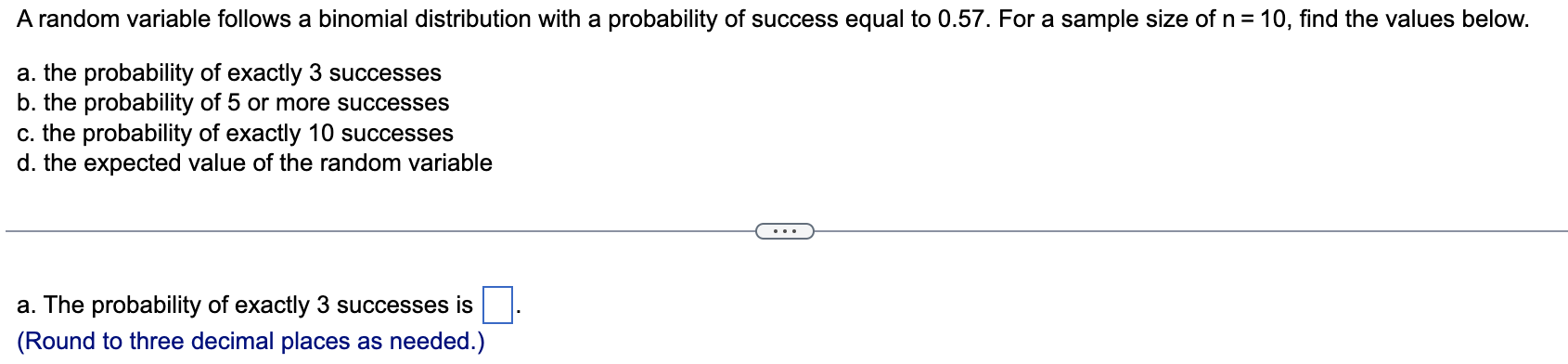 Solved A random variable follows a binomial distribution | Chegg.com