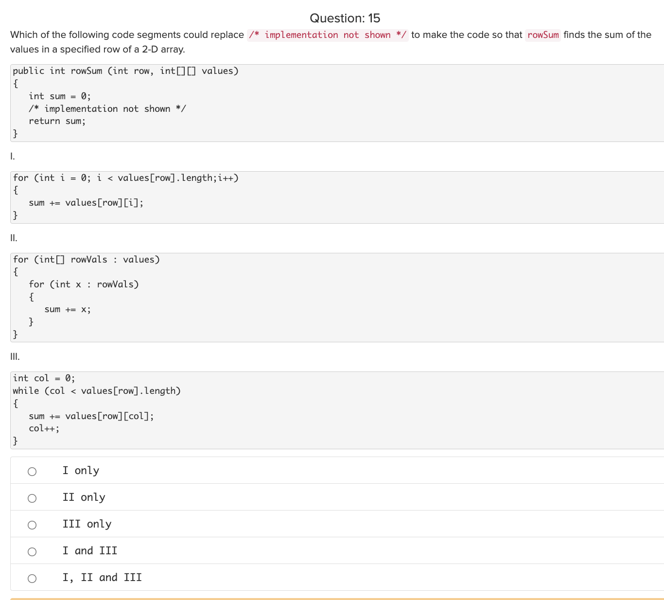 Solved Question: 11 Consider the following incomplete | Chegg.com