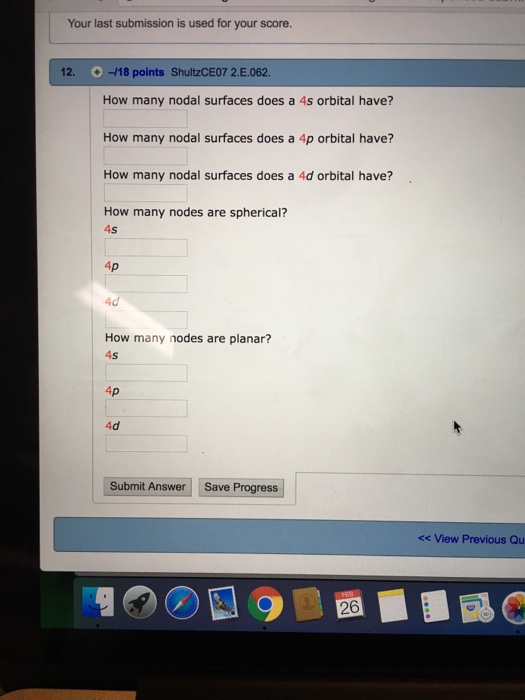 Solved How many nodal surfaces does a 4s orbital have? How | Chegg.com