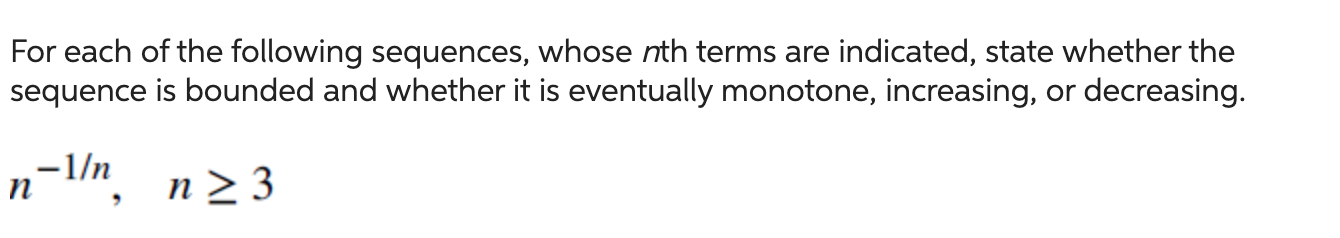Solved For each of the following sequences, whose nth terms | Chegg.com