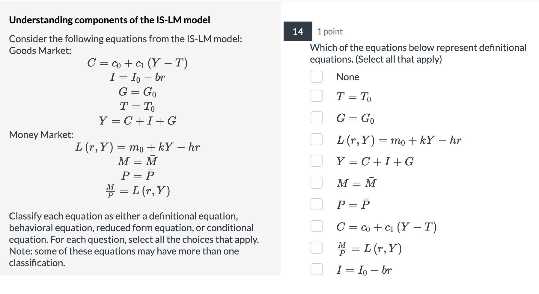 Solved Understanding components of the IS-LM | Chegg.com