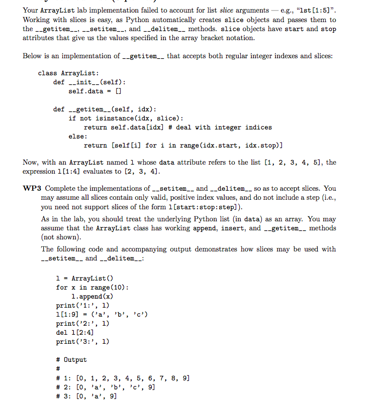 Solved Your ArrayList lab implementation failed to account | Chegg.com