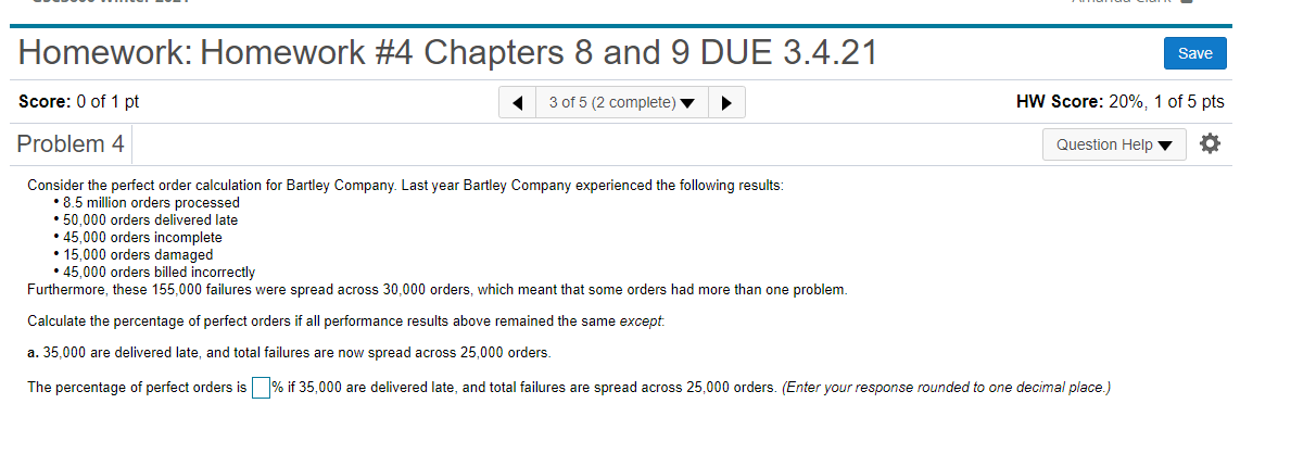 Solved Homework: Homework #4 Chapters 8 and 9 DUE 3.4.21 | Chegg.com