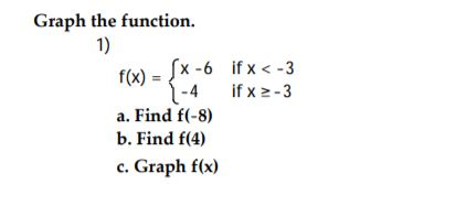 Solved Graph the function. 1) f(x) = {X-6 if x