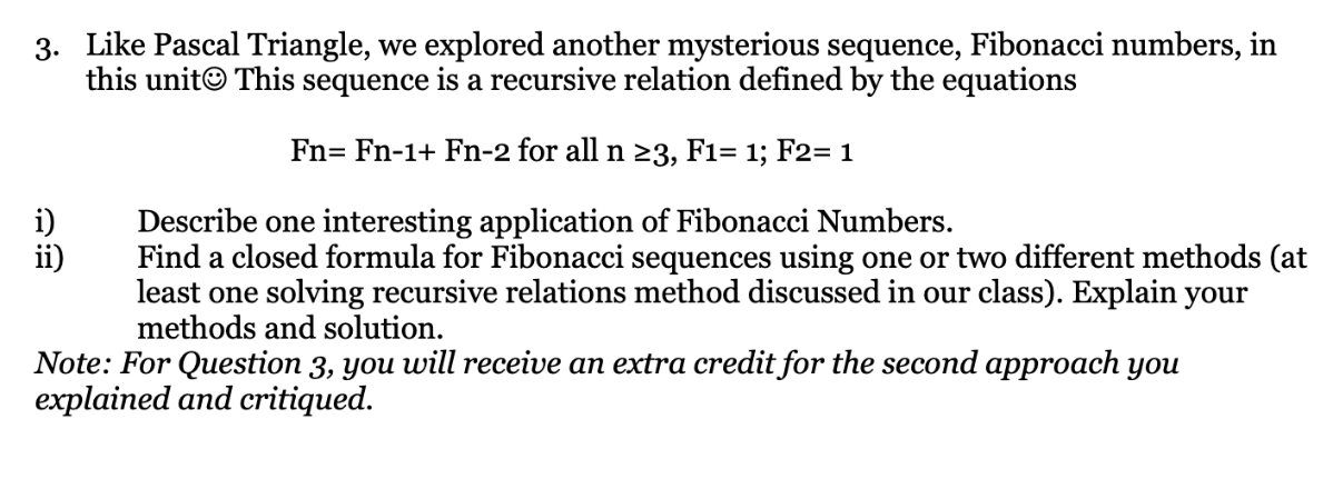 Solved 3. Like Pascal Triangle, we explored another | Chegg.com