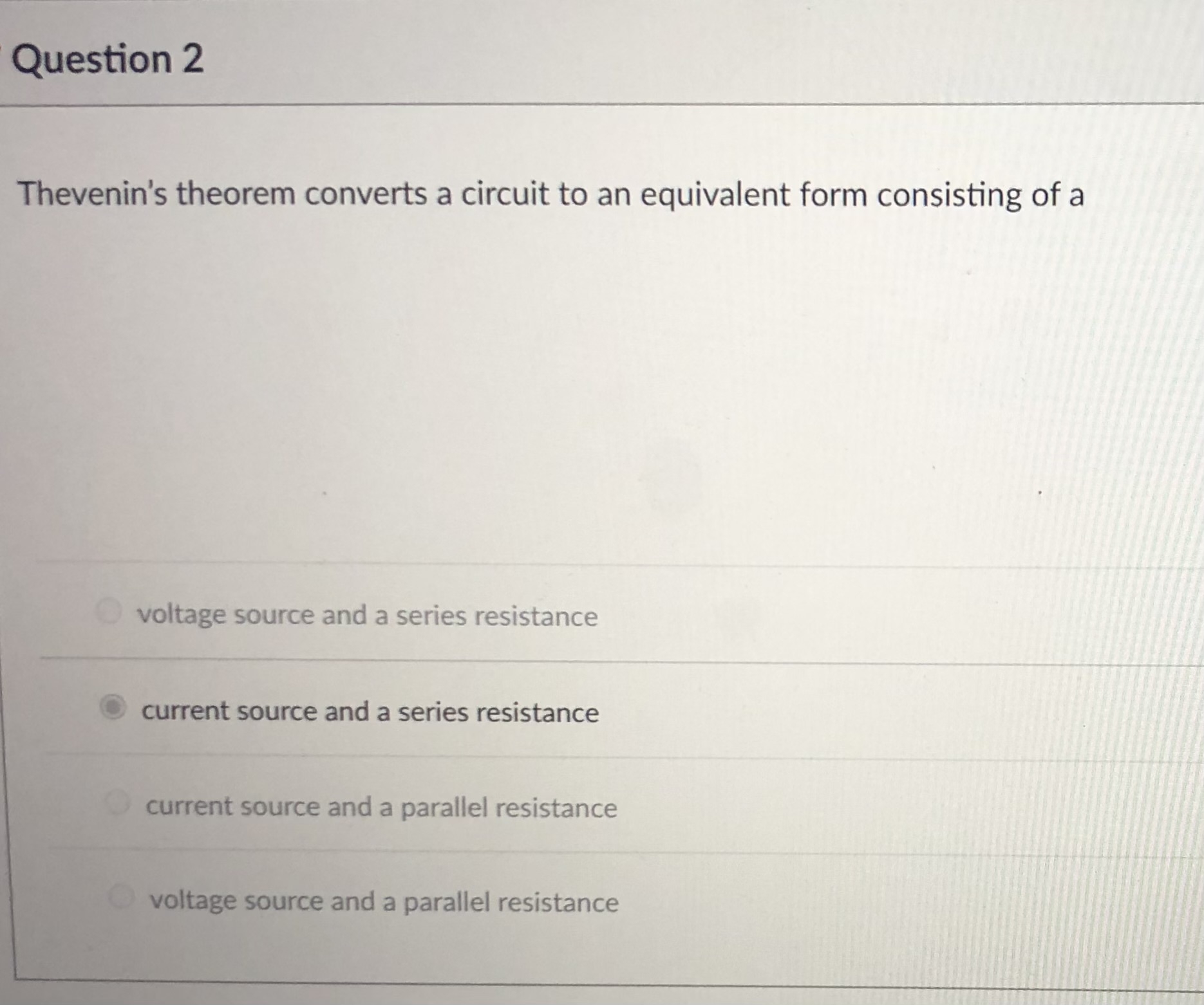 Solved Thevenin's theorem converts a circuit to an | Chegg.com