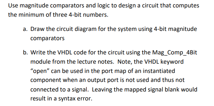 Solved Use magnitude comparators and logic to design a | Chegg.com