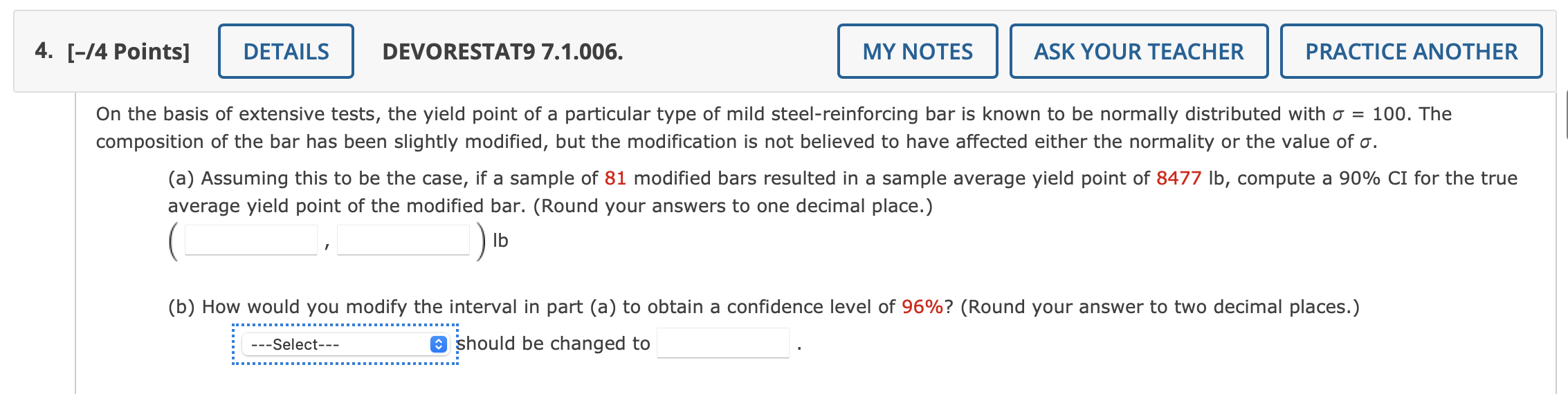Solved On the basis of extensive tests, the yield point of a | Chegg.com