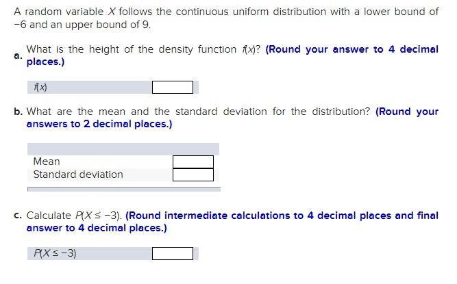 Solved A random variable X follows the continuous uniform | Chegg.com