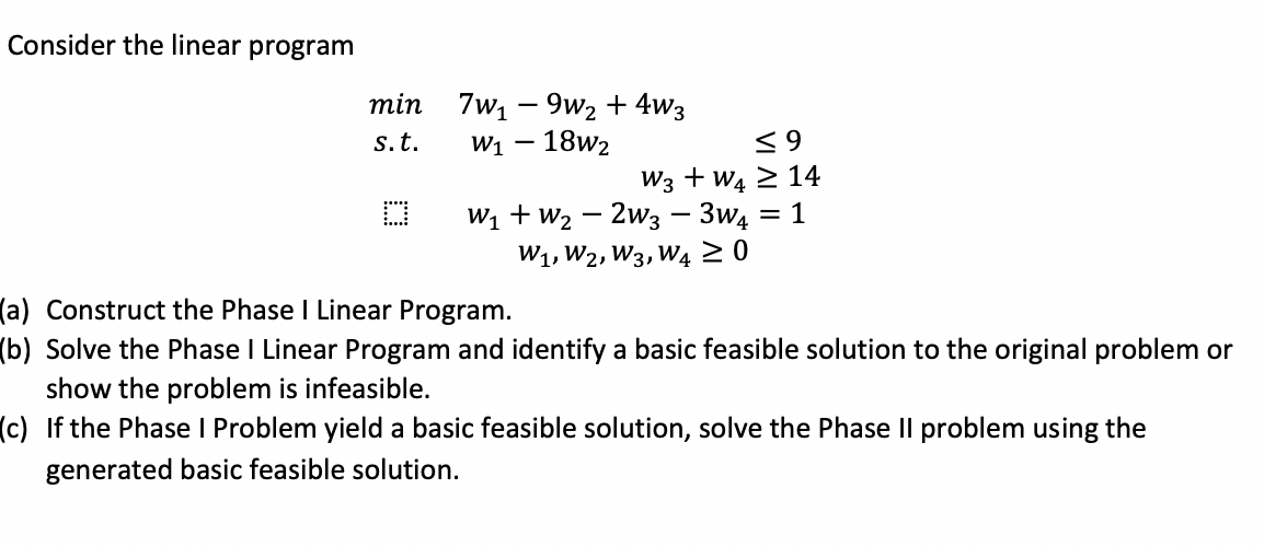 Solved Consider the linear program