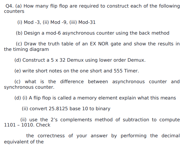 Solved counters (i) Mod -3, (ii) Mod -9, (iii) Mod-31 (b) | Chegg.com