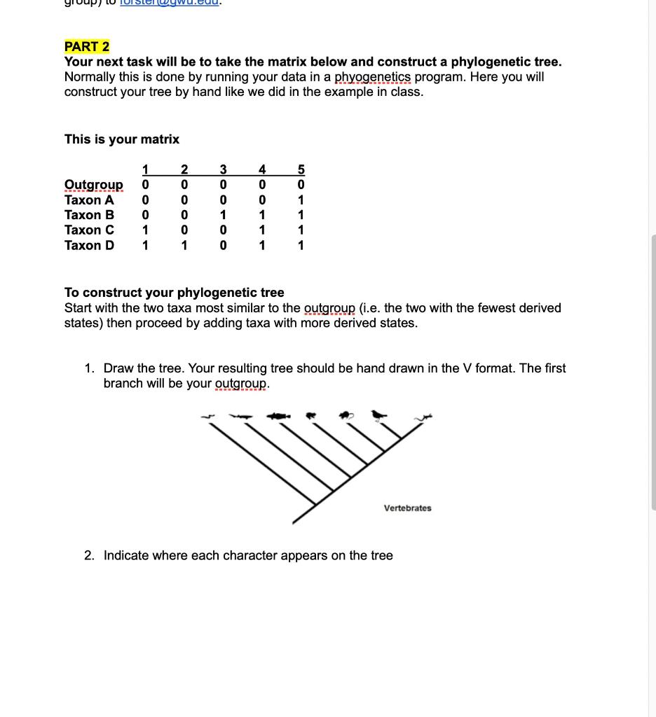 Solved PART 2 Your next task will be to take the matrix | Chegg.com