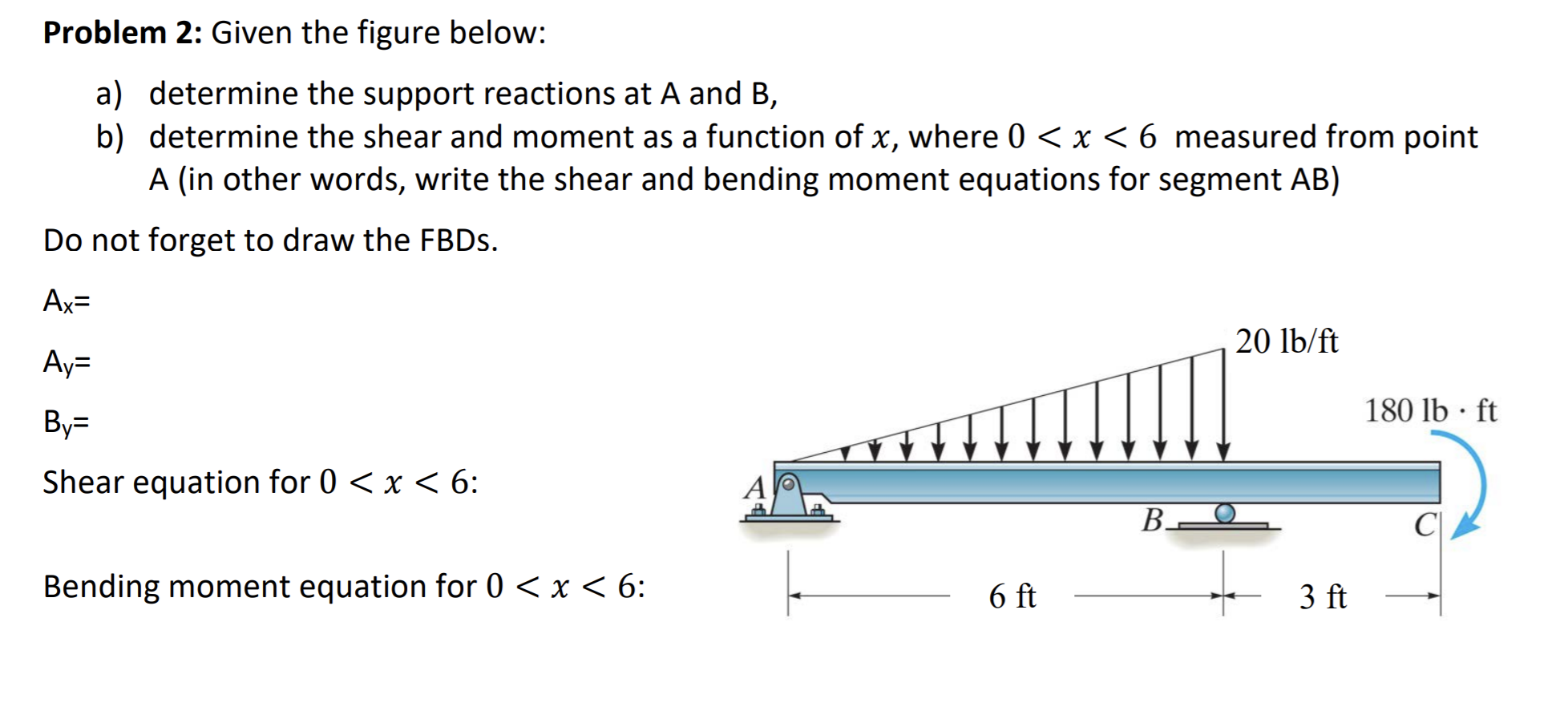 Solved Problem 2: Given the figure below: a) determine the | Chegg.com