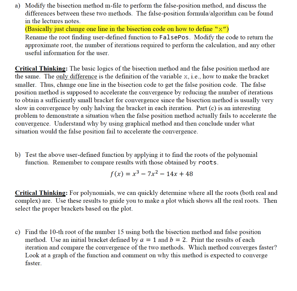 Solved function [x,n] = bisection(fun, a, b, maxtol, | Chegg.com