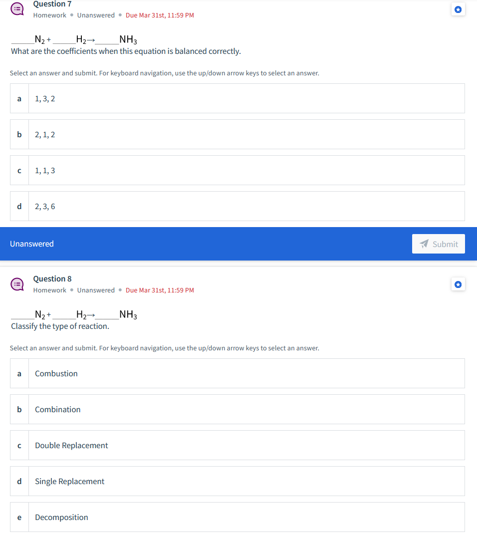 Solved Question 7 Homework - Unanswered • Due Mar 31st, | Chegg.com
