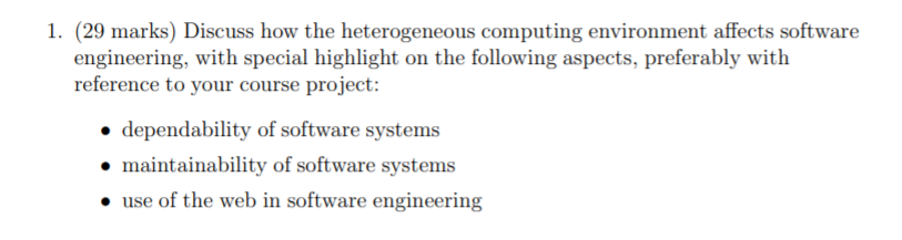 Solved 1. (29 marks) Discuss how the heterogeneous computing | Chegg.com
