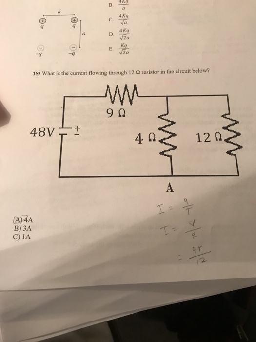 Solved What is the current flowing through 12 Ohm resistor | Chegg.com