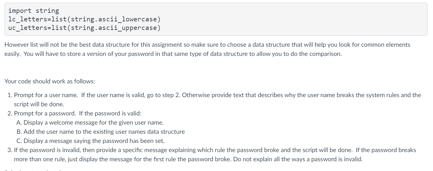 Solved When you register at an online site, you have to | Chegg.com